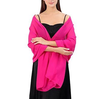 Generic &Eacute;charpe &agrave; capuche doubl&eacute;e de satin pour femme, ch&acirc;le en soie, &eacute;charpe pashmina pour mariage, soir&eacute;e, c&eacute;r&eacute;monie, cardigan pour femme fantaisie, rose vi