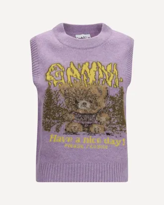 Ganni Teddy alpaca and wool-blend Vest Female XS
