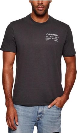 Calvin Klein Jeans Homme, Tops, Noir, Taille: XL T-shirt Imprim&eacute; &agrave; Manches Courtes et Col Rond