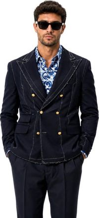 Dolce & Gabbana Homme, Costumes, Bleu, Taille: M Veste Crois&eacute;e