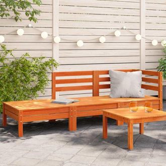 vidaXL Gartensofa 3-Sitzer Wachsbraun Massivholz Kiefer Vidaxl