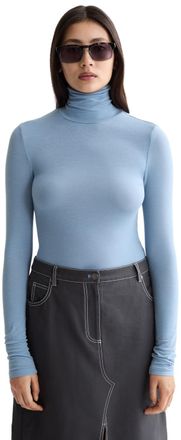 Scotch & Soda Damen Roll up Neck Ls T-Shirt, Faded Denim V441, M