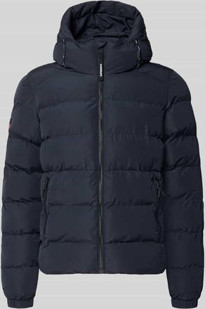 Superdry Steppjacke mit Label-Stitching und Kapuze