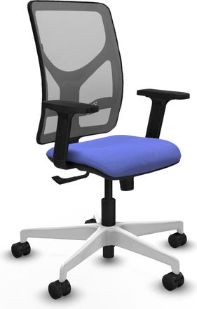 Piqueras y Crespo B&uuml;rostuhl mit hoher R&uuml;ckenlehne, mit 2D-Armlehnen, h&ouml;henverstellbare Lendenwirbelst&uuml;tze, ausgestattet mit 3 Positionen und Schneideschaum, Grau/Hellbl