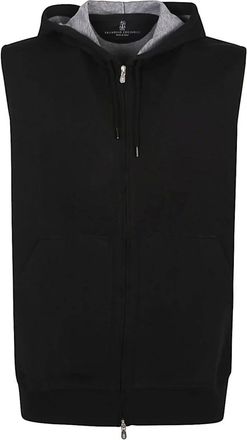 Brunello Cucinelli Homme, Vestes, Noir, Taille: S Pull en V en m&eacute;lange de cachemire