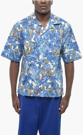 Marni Cotton Bowling Shirt with Floral Pattern size 46