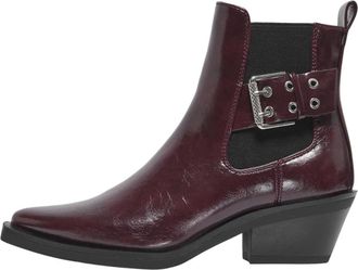 Only Damen Onlamie-1 Buckle Boot, Burgundy, 38 EU