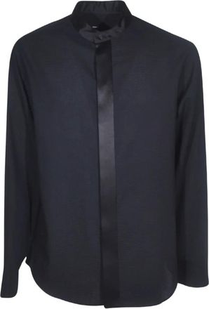 Giorgio Armani Homme, Chemises, Noir, Taille: XL Chemise &agrave; col mao