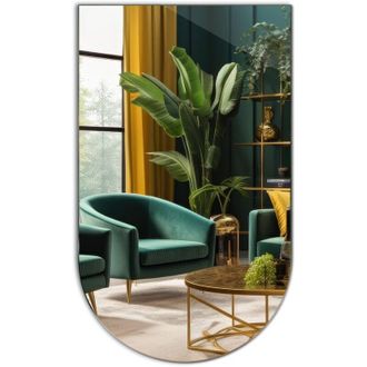 Tulup Tulup - Grand miroir ovale-&eacute;chancr&eacute; &agrave; c&ocirc;t&eacute; biseaut&eacute;, coupe Premium pour le salon, le couloir, 90 cm