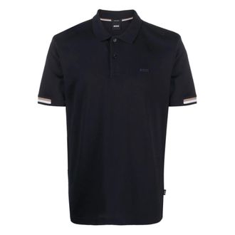 HUGO BOSS Homme, Tops, Bleu, Taille: 2XL Polo en Coton avec Logo Brod&eacute;