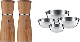 WMF Ceramill Nature Salz und Pfeffermühle-Set 2-teilig, 17,9 cm, unbefüllt, Holz Keramikmahlwerk, Mühle für Salz, Pfeffer, Chillischoten & Gourmet Schüsse