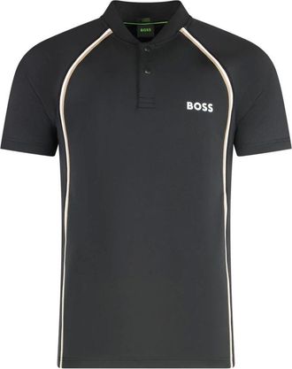 HUGO BOSS Homme, Tops, Noir, Taille: 2XL Polo Slim-Fit avec Bordure Contrast&eacute;e