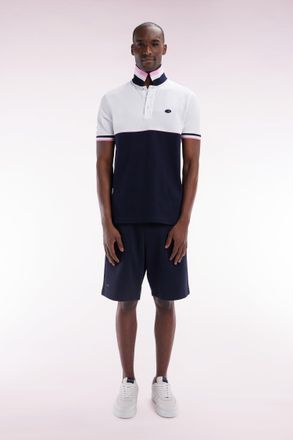 Eden Park Short Xv De France En Molleton Coton Marine Coupe D&eacute;contract&eacute;e