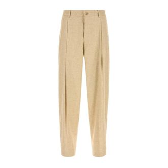 Dolce & Gabbana Hosen aus Hanf und Seide mit Tweed-Effekt - - Trousers - Herren - Beige - XL