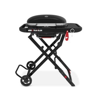 Weber Traveler Compact Gasgrill (2026) / Tragbares klappbares Design mit R&auml;dern, Automatische Deckelarretierung und Deckelthermometer, 1 Brenner, 81 cm brei