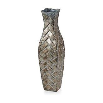 Elements Gepr&auml;gte Champagner-Weave-Metalldekovase, Tischmittelst&uuml;ck, Landhaus-Heimdekoration, getrocknete Blumen/k&uuml;nstliche Blumenarrangements, Wohnzimmer-, Sc