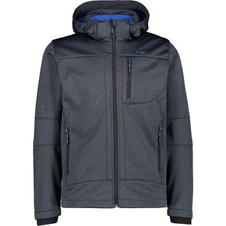 F.lli Campagnolo M Jacket Zip Hood Softshell Melange Grau - Winddichte wasserdichte Herren Softshell Jacke, Gr&ouml;&szlig;e 58 - Farbe Asphalt