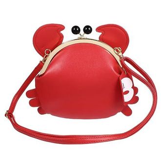 Garneck Sac &agrave; main crabe en cuir synth&eacute;tique rouge en forme de crabe mignon id&eacute;al pour les filles et les femmes avec bandouli&egrave;re pratique et design ludique 17