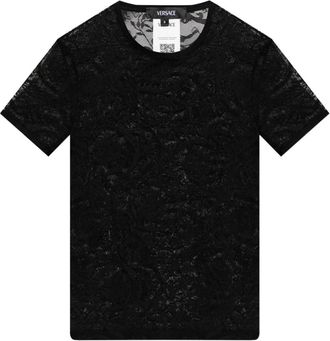 Versace Homme, Tops, Noir, Taille: 3XL Transparent Lingerie T-Shirt