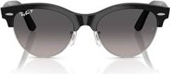 Ray-Ban Oakley Clubmaster Way Lunettes de soleil unisexes, Noir sur argent/gris d&eacute;grad&eacute;, 51 mm