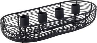 Villeroy & Boch Black Xmas Adventskranz, 29x12x6cm, Weihnachtsdekoration aus Metall, Schwarz