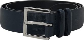 Orciani Cintura Basic Saffiano 3.5 cm - - Accessories - Herren - Blau - 110 CM