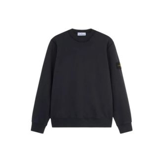 Stone Island Sweatshirt aus Baumwollfleece mit Rundhalsausschnitt - - Sweatshirts & Hoodies - Herren - Schwarzk - L