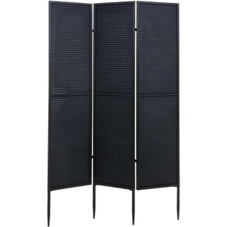 Hhg Garten-Paravent 223, Raumteiler Trennwand Sichtschutz, Metall 200x121cm schwarz