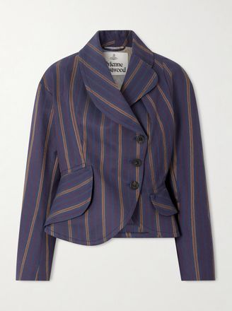 Vivienne Westwood Blazer Asymétrique En Coton Mélangé À Rayures Stormy - Violet