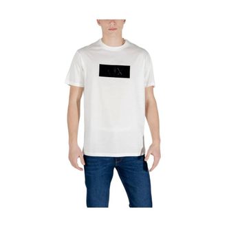 A|X Armani Exchange Homme, Tops, Blanc, Taille: M Logo T-Shirt
