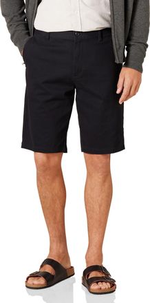 Amazon Essentials Herren Flatfront-Chinoshorts, Komfortabler Stretch, 28 cm Schrittlänge, Schmale Passform, Schwarz, 29W