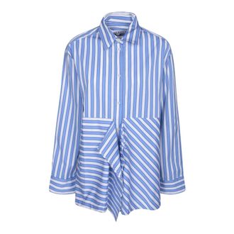 J.W.Anderson Peplum Drape Shirt - - Blouses & Shirts - Damen - Blau - 2XS