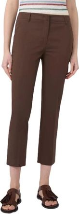 Max Mara Femme, Pantalons, Brun, Taille: 42 FR Slim-fit Cropped Pantalons