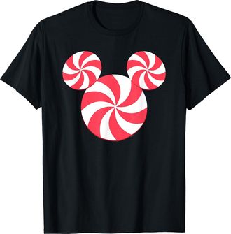 Disney Mickey Mouse Icon Christmas Peppermint Candy Holiday T-Shirt