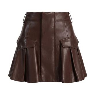 Alice & Olivia Carter Faltenrock Mini - - Skirts - Damen - Braun - XS