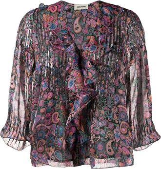 Zadig&Voltaire Blouse &agrave; motif cachemire - Femme - Blouses et Chemises - Multicolore - Taille: 40 FR