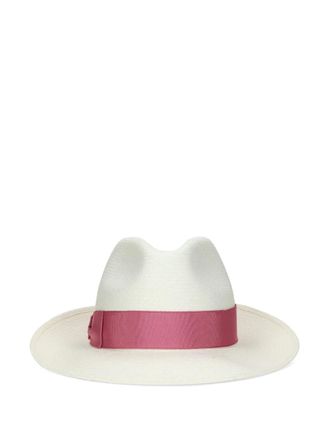 Borsalino chapeau &agrave; d&eacute;tail de noeud - Blanc