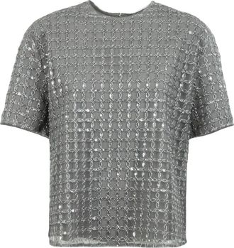 Rotate Rotate Birger Christensen, Femme, Blouses et Chemises, Gris, Taille: 42 FR Beaded Top