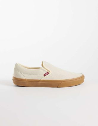 Vans Classic Slip-on Sneaker in Braun mit Schachbrettmuster