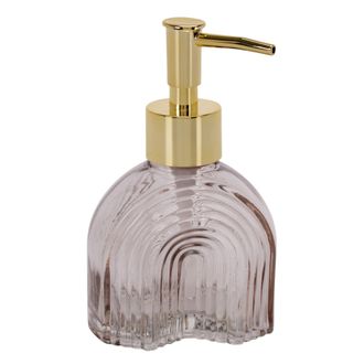 Meinposten Seifenspender aus Glas, Retro-Design, 14, Beige, Goldener Pumpkopf (Beige, 14 cm)