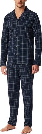 Schiesser Herren Fine Interlock Pyjamaset, Nachtblau_183176, 54