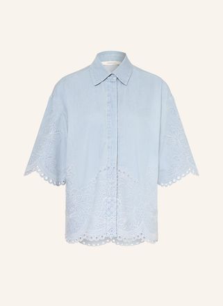 Zimmermann Blusenshirt Daylight In Jeansoptik Mit Lochspitze blau
