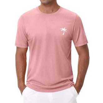 Generic T-shirt &agrave; col rond en coton pour homme, l&eacute;ger, coupe ajust&eacute;e, s&eacute;chage rapide, respirant, grande taille, couleur unie, t-shirt d&eacute;t&eacute; d&eacute;contract&eacute; pour un