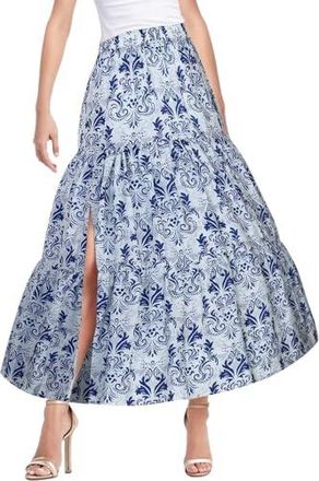 Generic Robe boh&egrave;me 2026 pour femme, imprim&eacute; floral, taille haute, jupe midi fluide avec poches, printemps et &eacute;t&eacute;, bleu, XL