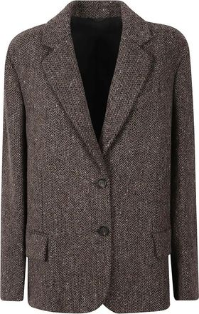 Brunello Cucinelli Wollmischungs-Blazer - - Jackets - Damen - Braun - S