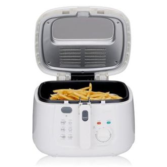 Alpina Friteuse 2,5L DF-165 - Friteuse mit Fett 1800W - Einstellbare Temperatur bis 190°C - für 2 bis 3 Personen - mit Antihaftbeschichtung und Kontrollleuch