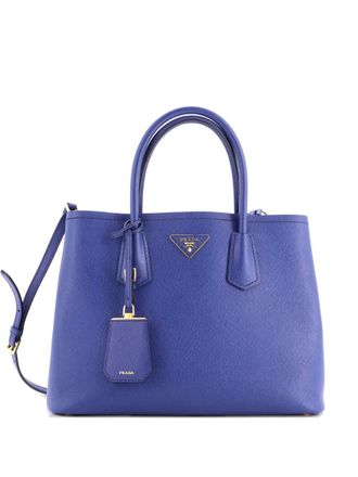 Prada Cuir Double Saffiano Leather Medium tote bag - Bleu