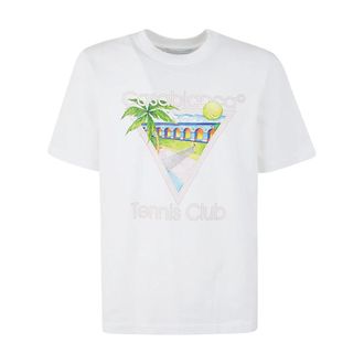 Casablanca Tennis Club Icon T-Shirt - - Tops - Herren - Wei&szlig; - XL