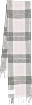 Barbour Femme, Accessoires, Multicolore, Taille: ONE Size Écharpe Rose Gris en Mélange Cachemire-Laine à Franges