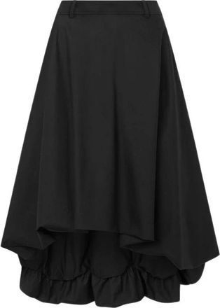 Moschino Femme, Jupes, Noir, Taille: 34 FR Jupe Midi en Popeline de Coton